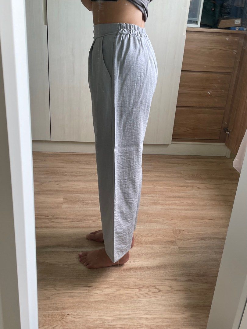 Light Blue Work Pants, Women's Fashion, Bottoms, Other Bottoms on Carousell