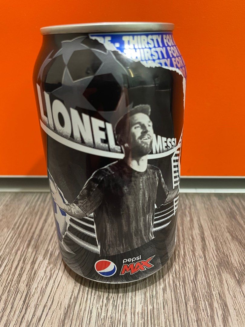 Lionel Messi On UK Pepsi Max Can, Food & Drinks, Beverages on Carousell