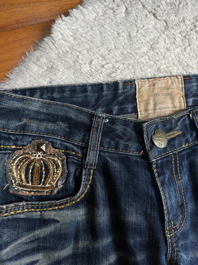 lolita crown jeans, Women's Fashion, Bottoms, Jeans & Leggings on Carousell