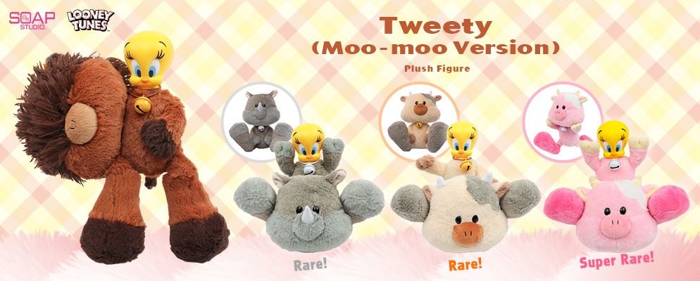Looney Tunes - Plush Tweety Figure (Moo-moo Ver.) Blind Box Random ...