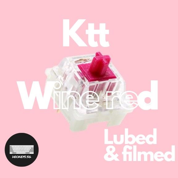 [LUBED/FILMED] KTT Wine Red Linear Switches|akko|tecware|keychron ...