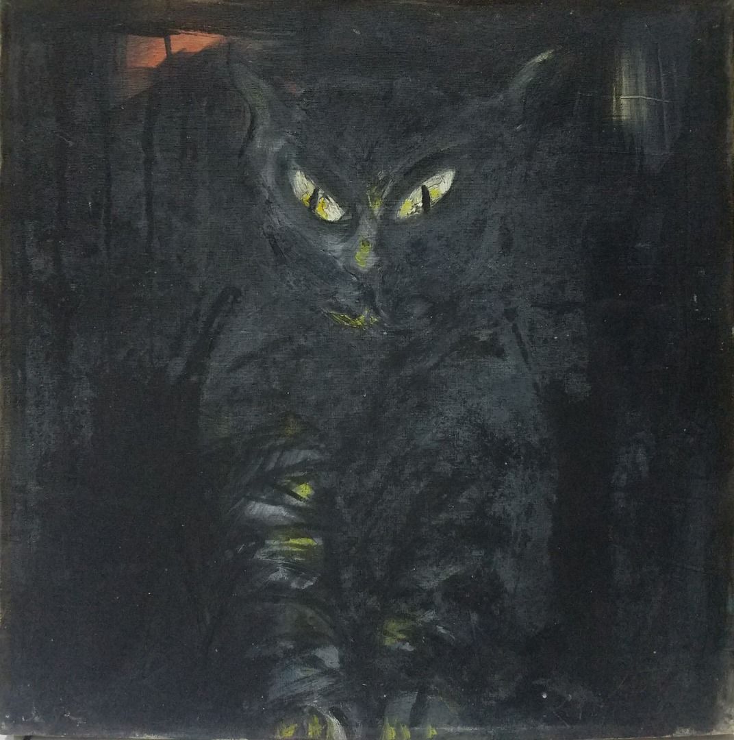 Lukisan Kucing Garong III Karya Rahmat Jabaril 1995, Perabotan Rumah di ...