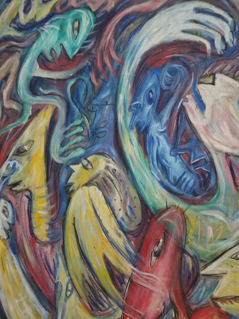 Lukisan Mahluk Alien III Karya Rahmat Jabaril 1997, Perabotan Rumah di ...