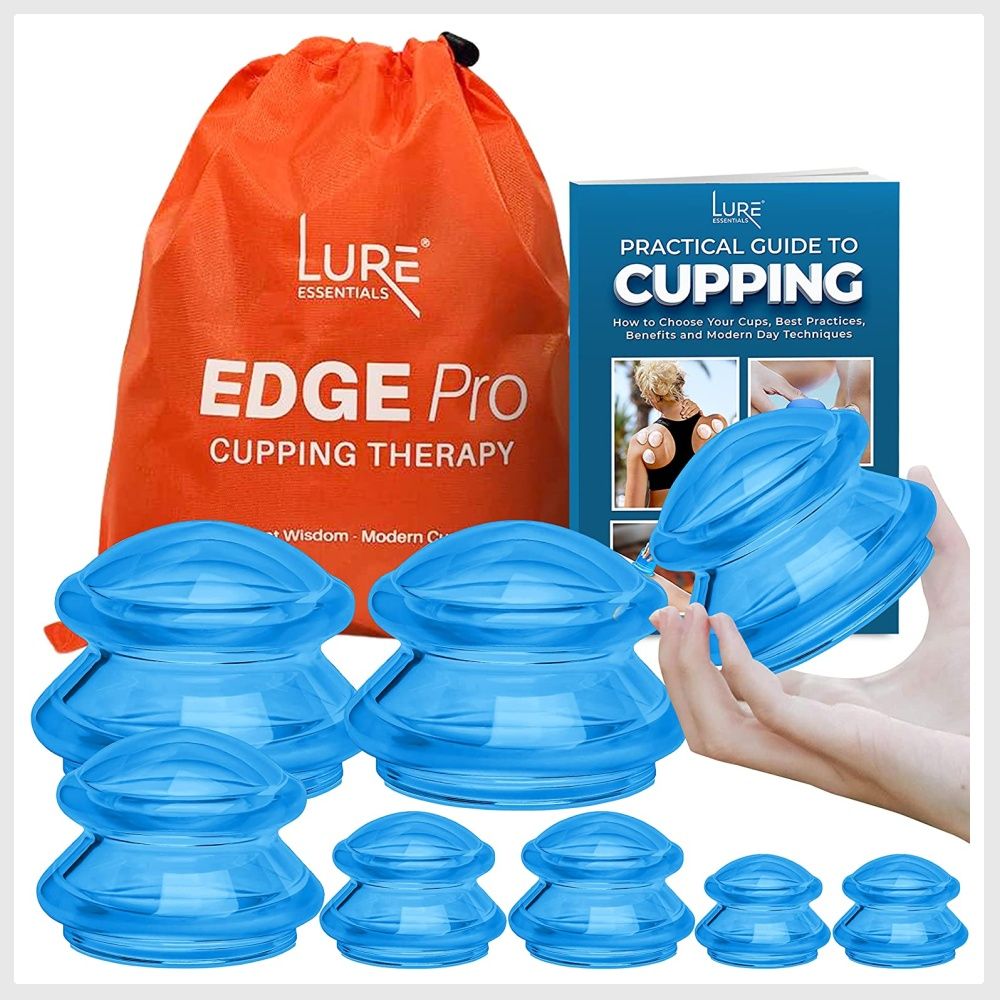 Lure Essentials Edge Cupping Set (8 Cups) Ultra Clear Blue Silicone ...