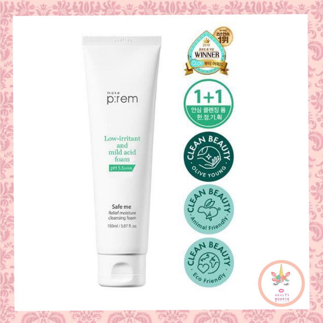 MAKE P:REM SAFE ME RELIEF MOISTURE CLEANSING FOAM 150mL on Carousell
