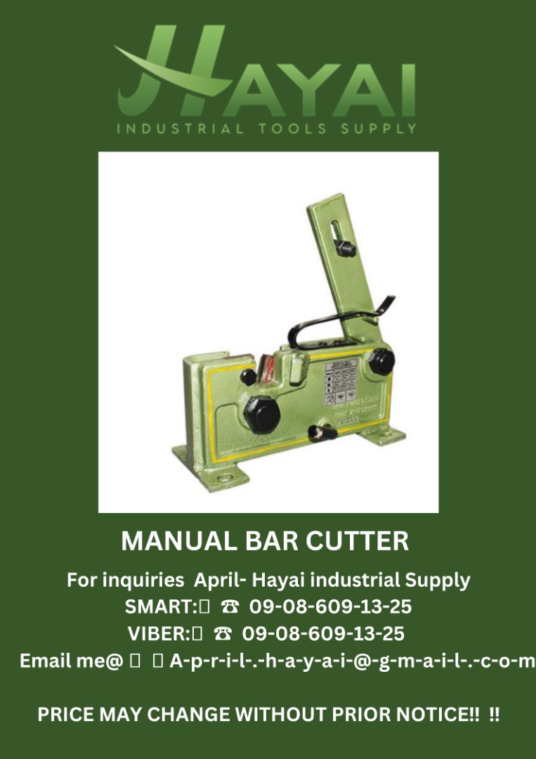 Manual bar cutter, Commercial & Industrial, Construction Tools ...