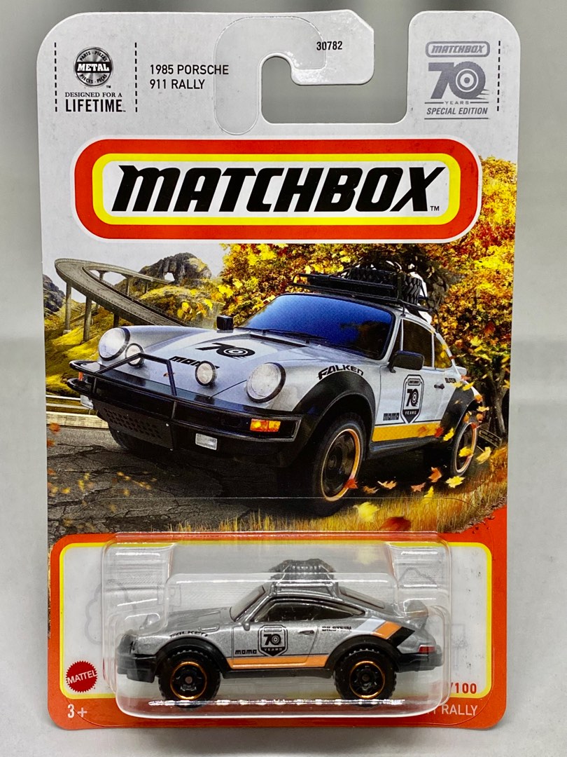 MBX Matchbox 1985 PORSCHE 911 RALLY Metallic Grey Special Edition 70 th ...