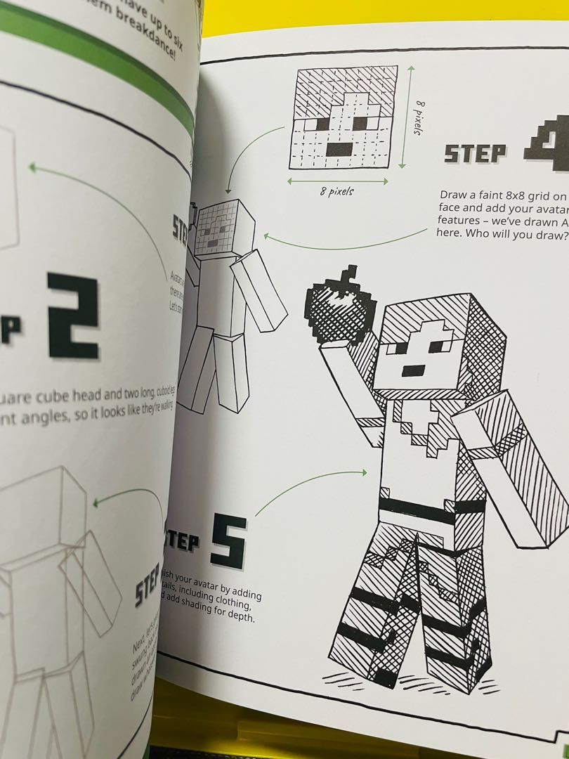 Minecraft how to draw book, 興趣及遊戲, 書本 & 文具, 小朋友書 - Carousell