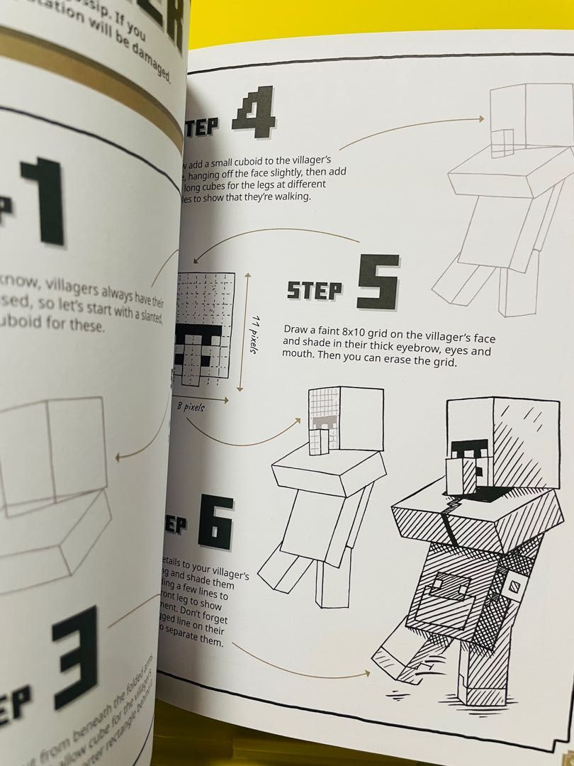 Minecraft how to draw book, 興趣及遊戲, 書本 & 文具, 小朋友書 - Carousell