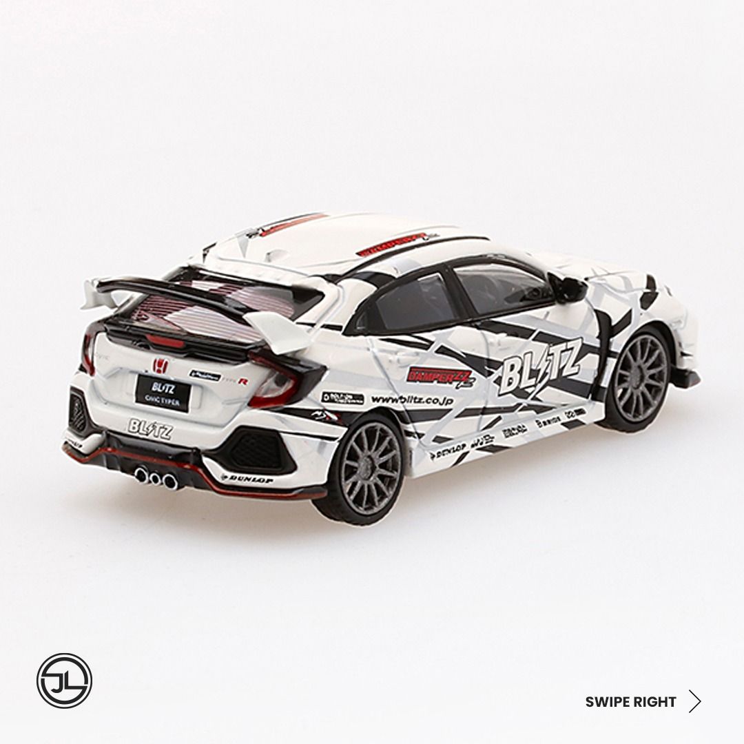 MINI GT #95 - HONDA CIVIC TYPE R BLITZ TYPE R WHITE 1/64, Hobbies ...