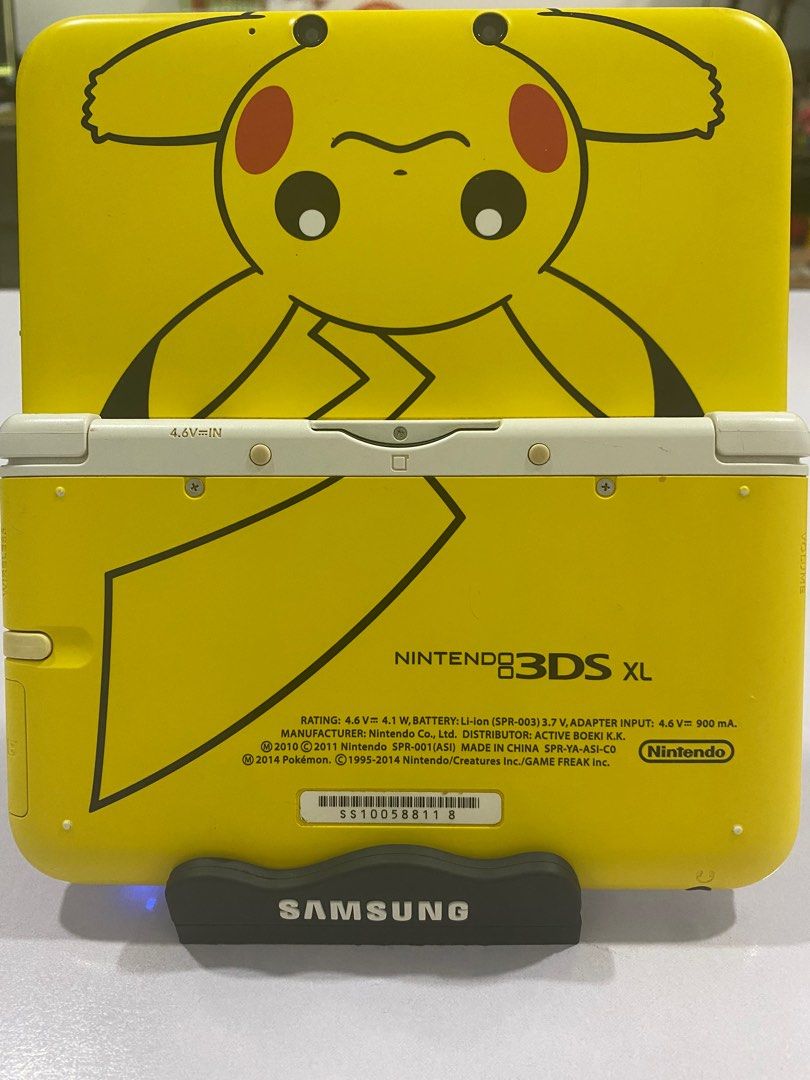 (Modded) Nintendo 3DS XL Pikachu Yellow Edition, Video Gaming, Video ...