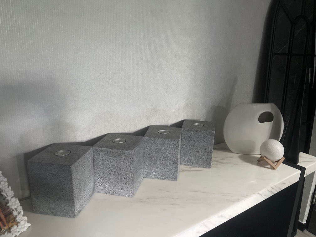 Modern Granite candle holders., Furniture & Home Living, Home Decor ...