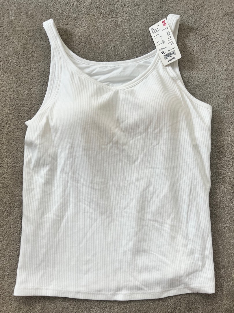 New Uniqlo Airism sando with bra XL, Women's Fashion, Tops, Sleeveless ...