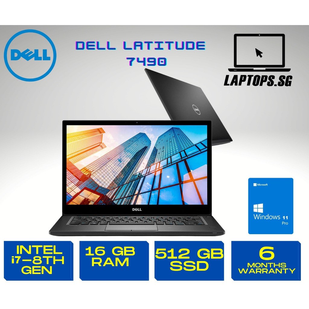 Office/Home Use Laptop Dell 7490 Latitude intel i7-8th Gen/8gb/16gb Ram ...