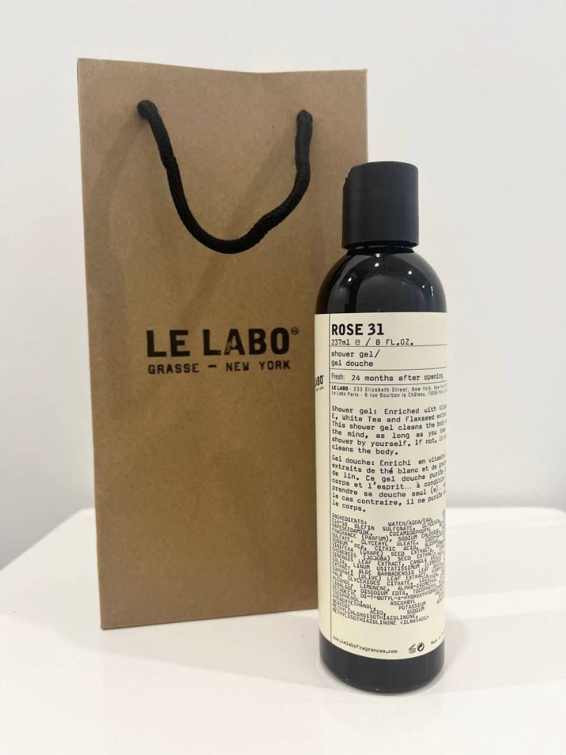 [ORIGINAL] LE LABO ROSE 31 SHOWER GEL 237ML WITH PAPER BAG, Beauty ...