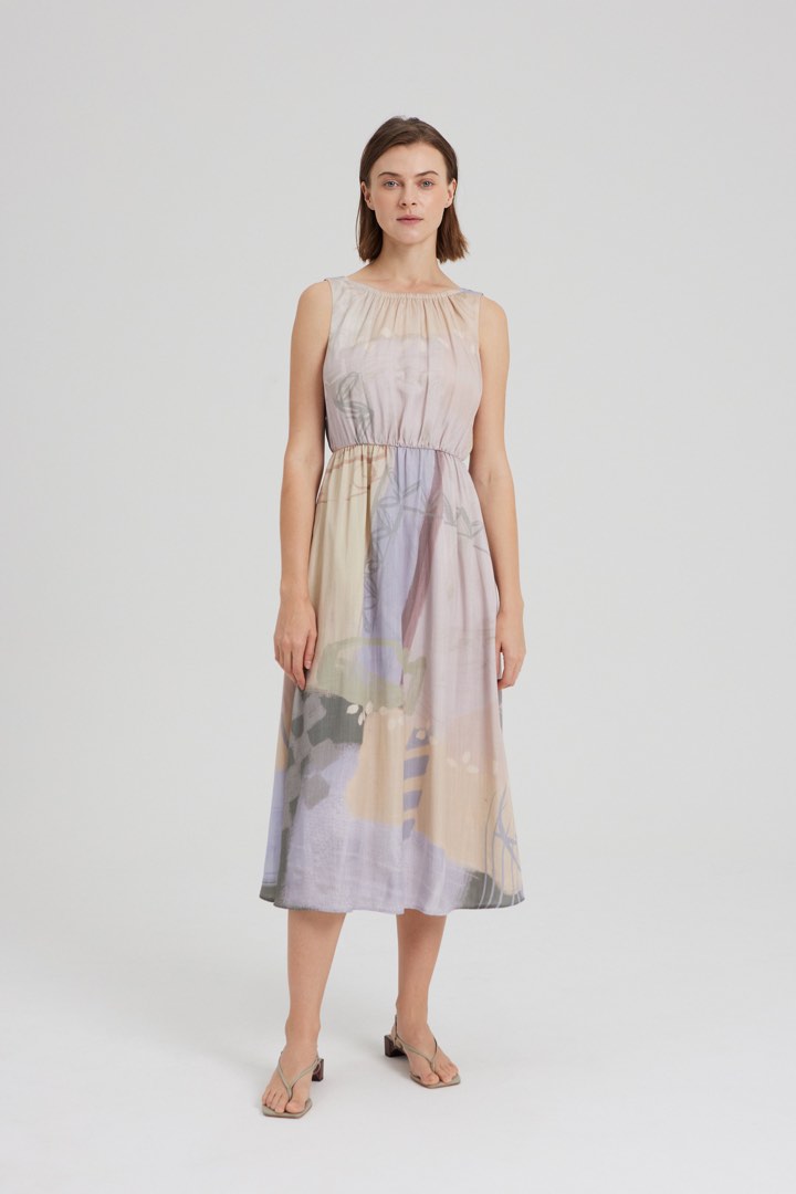 OSN Estate Scoop-Back Midi Dress, Women's Fashion, Dresses & Sets, Dresses on Carousell