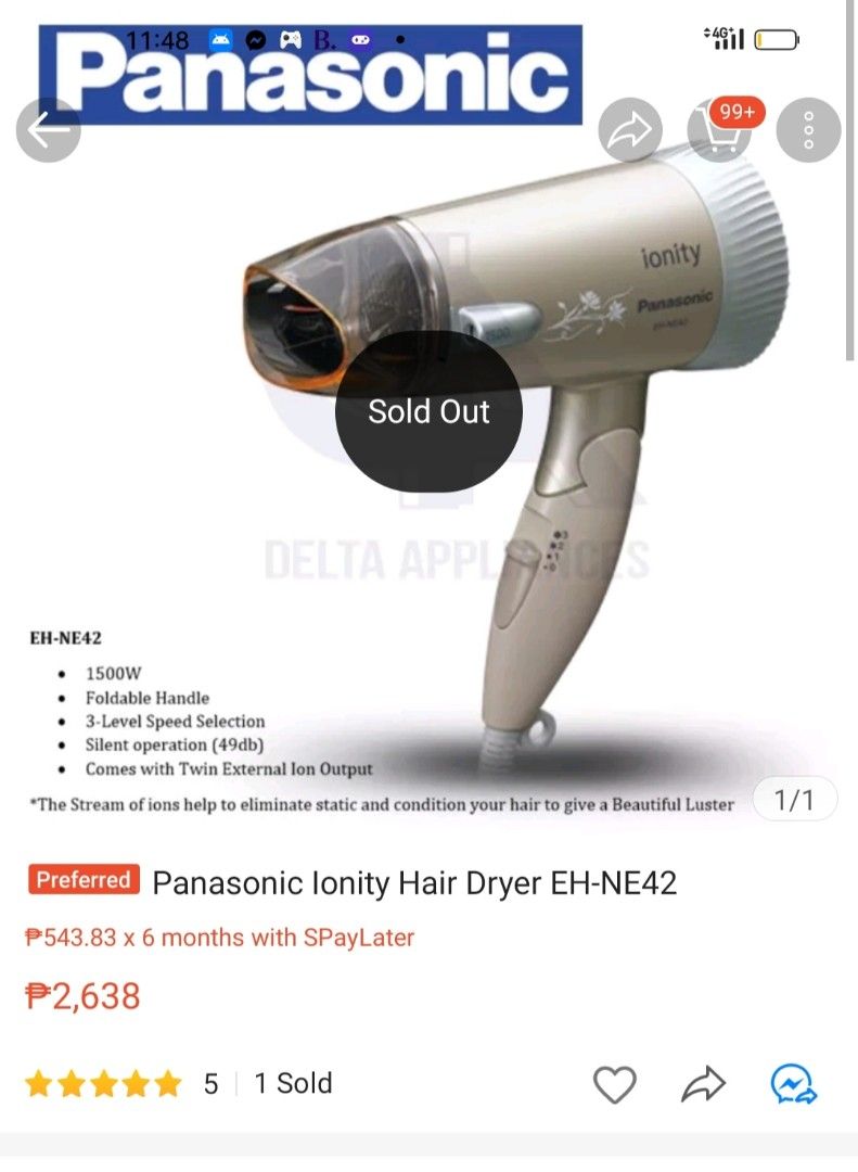 Panasonic Hair Dryer / Blower, Beauty & Personal Care, Hair on Carousell