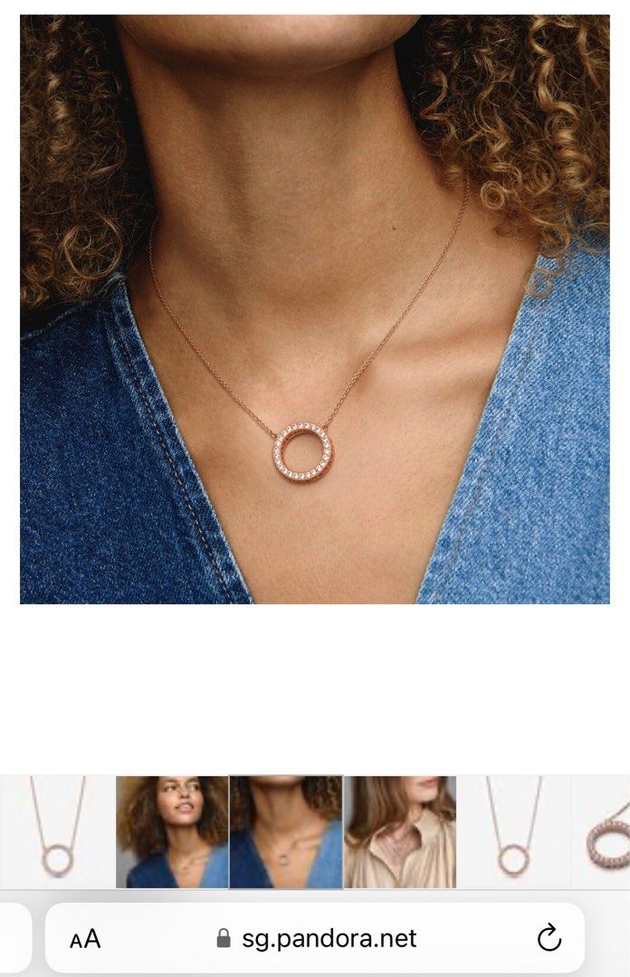 Pandora Circle of Sparkle Necklace, Luxury, Accessories on Carousell
