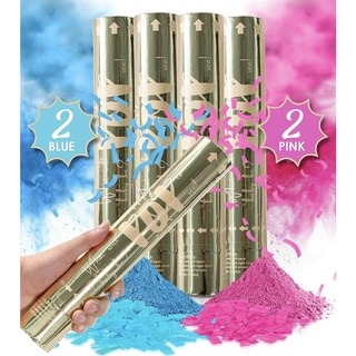 Pink or Blue CONFETTI & POWDER Smoke Poppers Gender Reveal Color Smoke ...