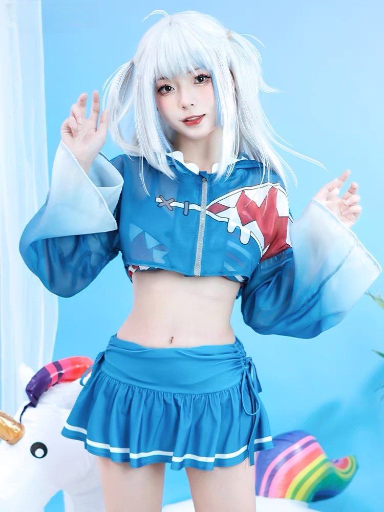 [PO] Gawr Gura Swimsuit Cosplay Hololive Vtuber, Hobbies & Toys ...