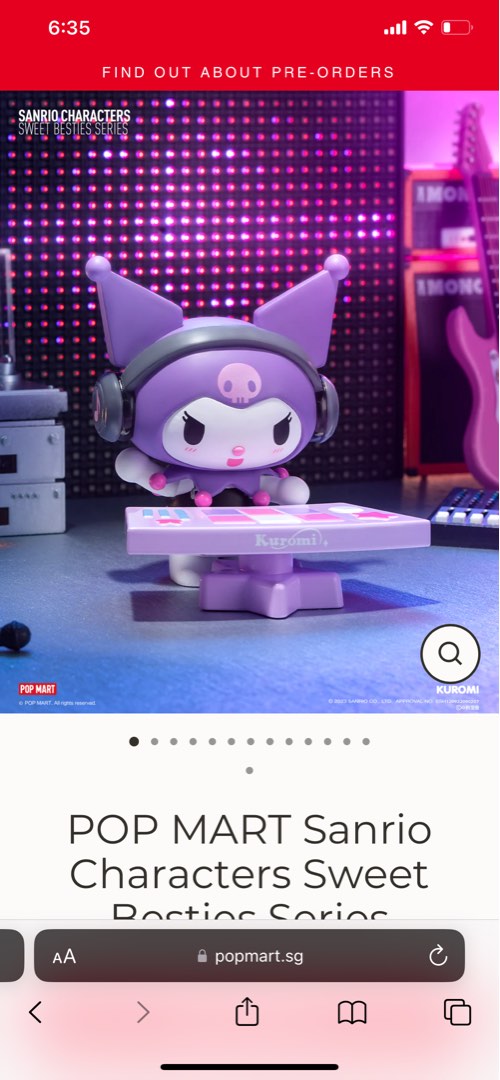 POP MART Sanrio Characters Sweet Besties Series DJ kuromi, Hobbies ...