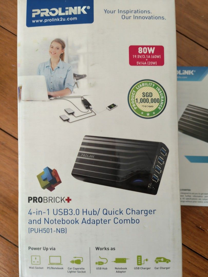 Prolink 80w 4 in 1 Notebook power adapter with USB charger, Computers & Tech, Parts ...
