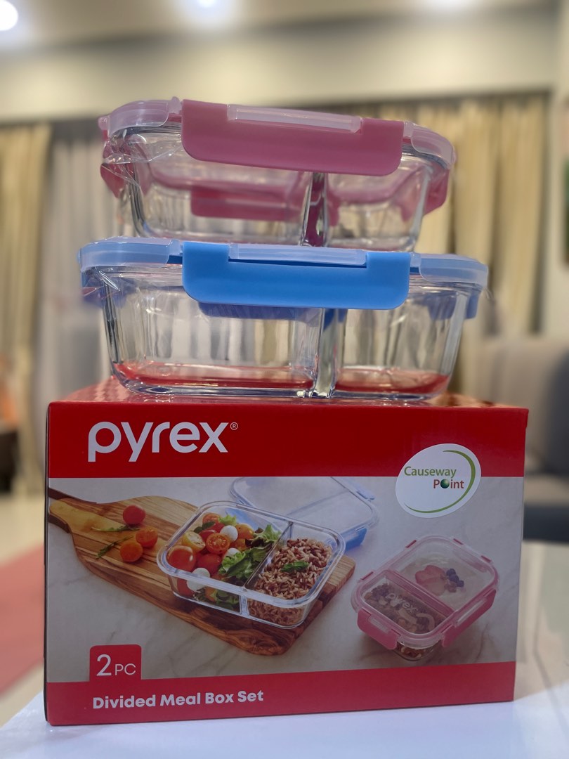Pyrex Divided Meal Box Set, Furniture & Home Living, Kitchenware ...