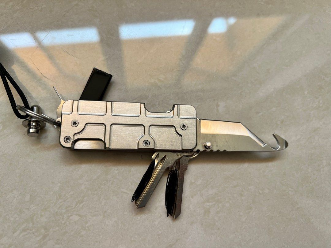 Rare Titanium EDC knife keychain holder, Sports Equipment, Bicycles ...