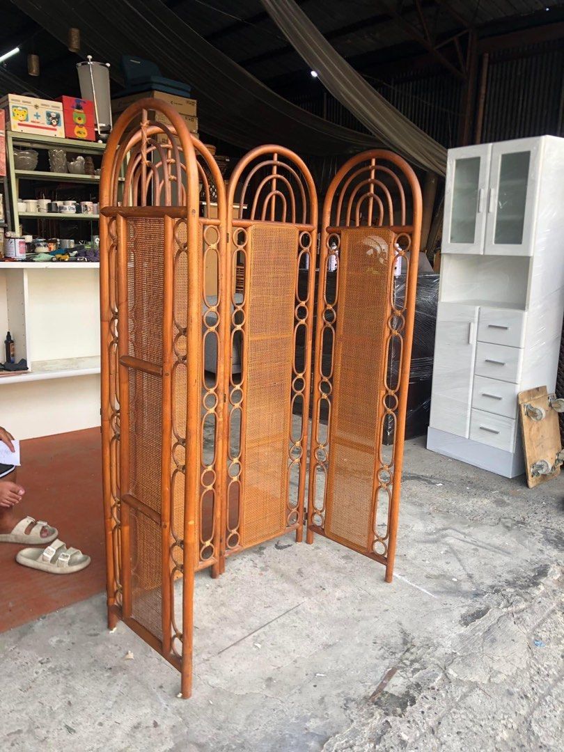 Rattan 4 panel partition, Furniture & Home Living, Furniture, Other ...