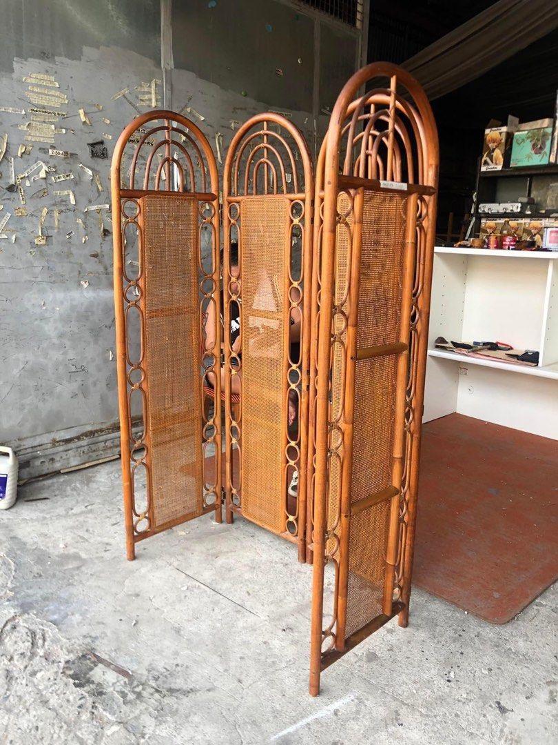 Rattan 4 panel partition, Furniture & Home Living, Furniture, Other ...