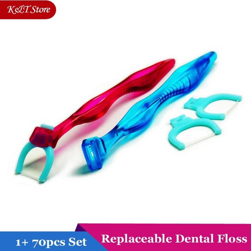 Replaceable dental floss super fiber flat wire and soft floss hilo ...