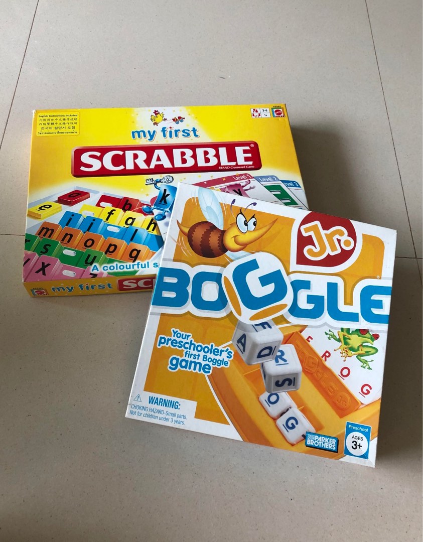 Scrabble and Boggle Jr, Hobbies & Toys, Toys & Games on Carousell