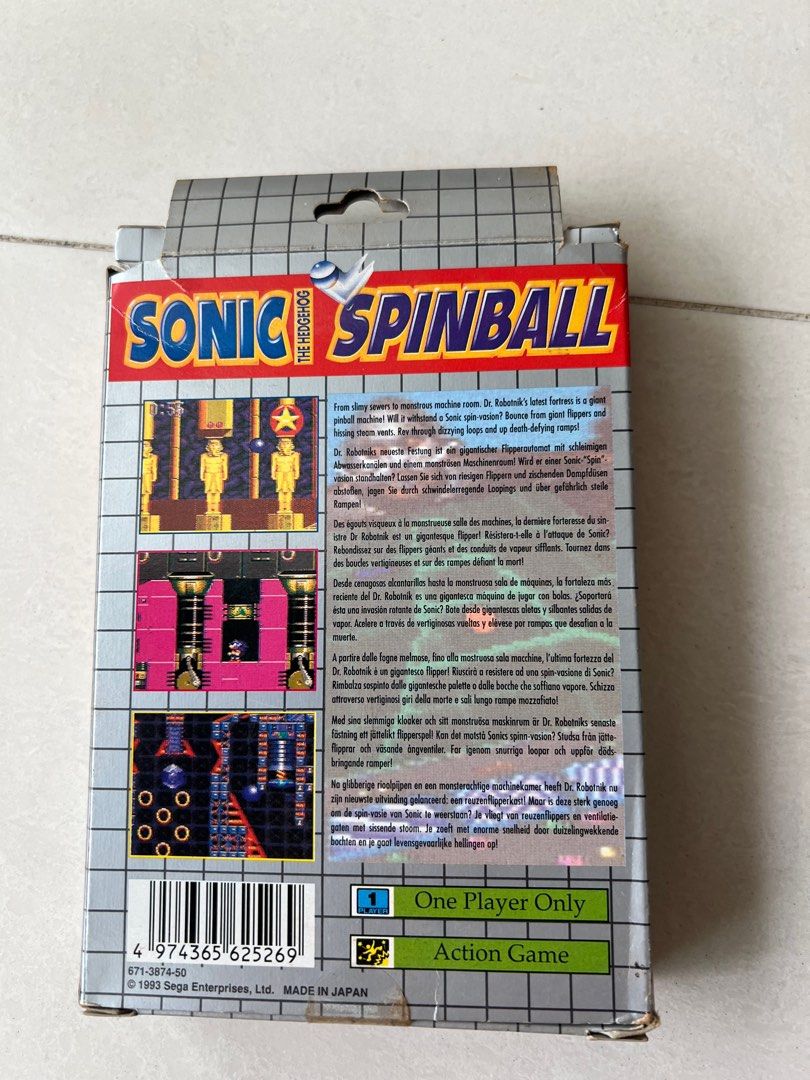 Sega GameGear Cartridge - Sonic Spinball, Video Gaming, Video Games, Others on Carousell