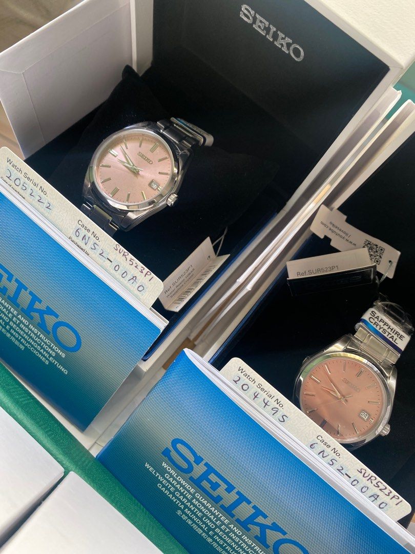 Seiko SUR523P1 Salmon Pink Dial Dress Watch 40.2mm SUR523 on Carousell