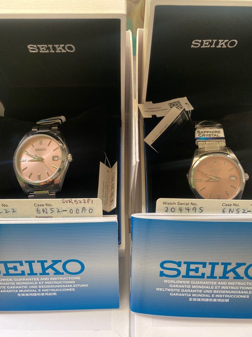 Seiko SUR523P1 Salmon Pink Dial Dress Watch 40.2mm SUR523 on Carousell