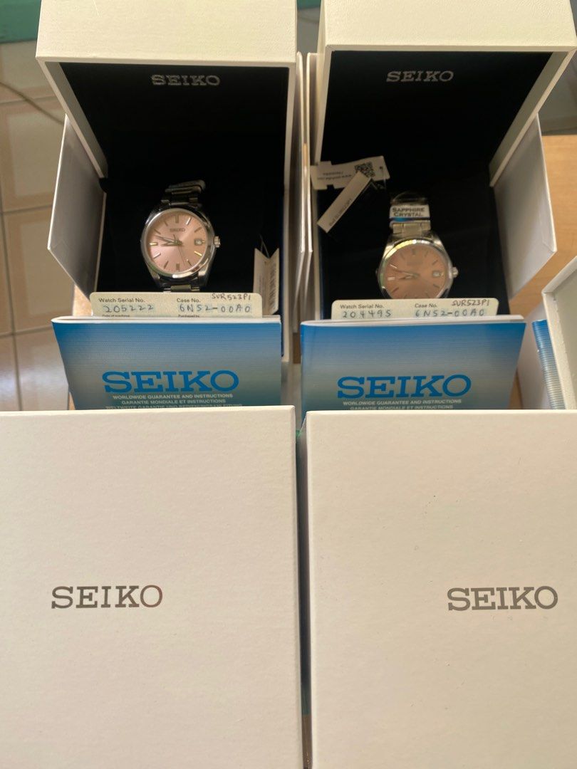 Seiko SUR523P1 Salmon Pink Dial Dress Watch 40.2mm SUR523 on Carousell