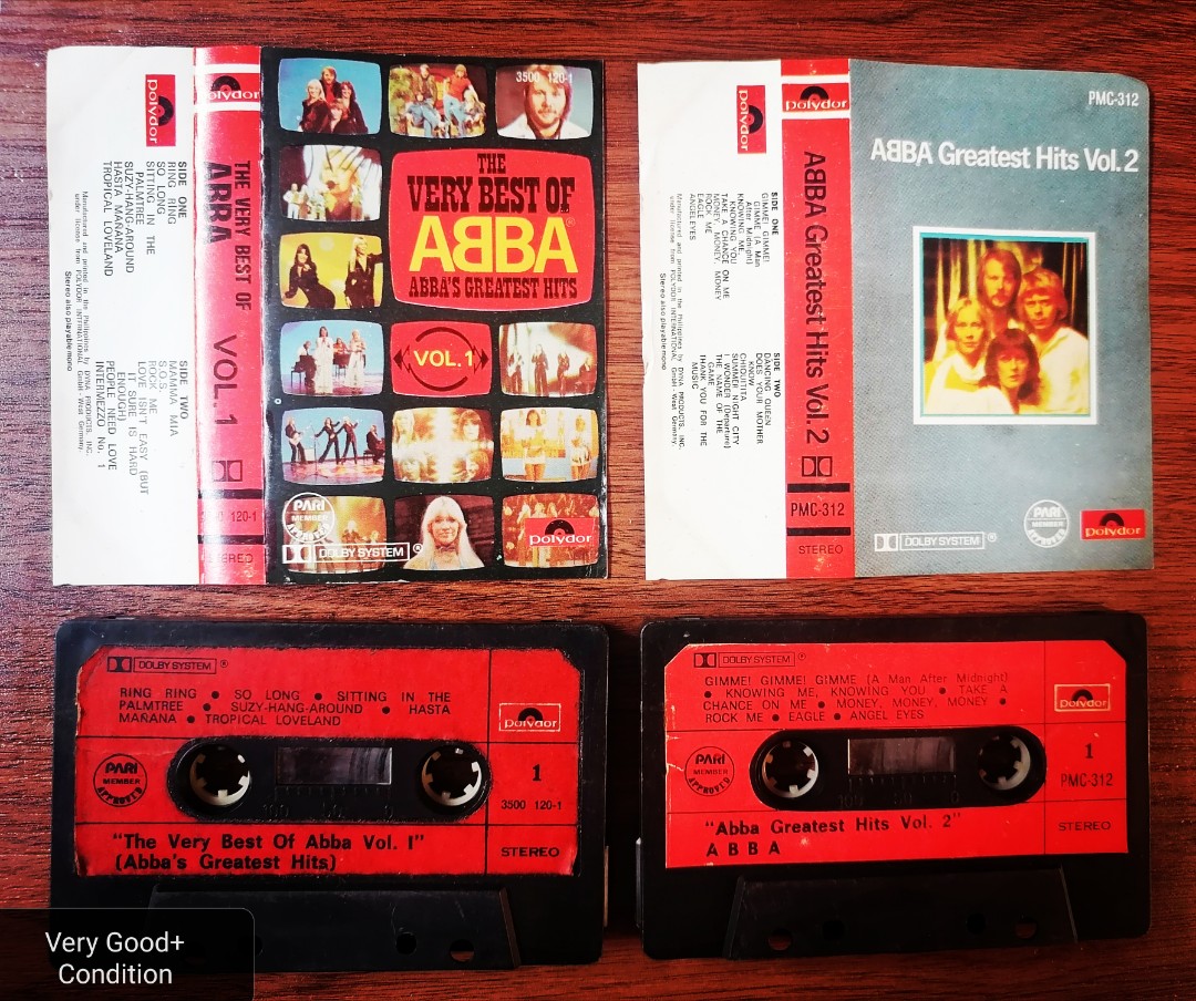 SET: ABBA Greatest Hits Vol. 1 & 2 Cassette Tape Original Cassette ...