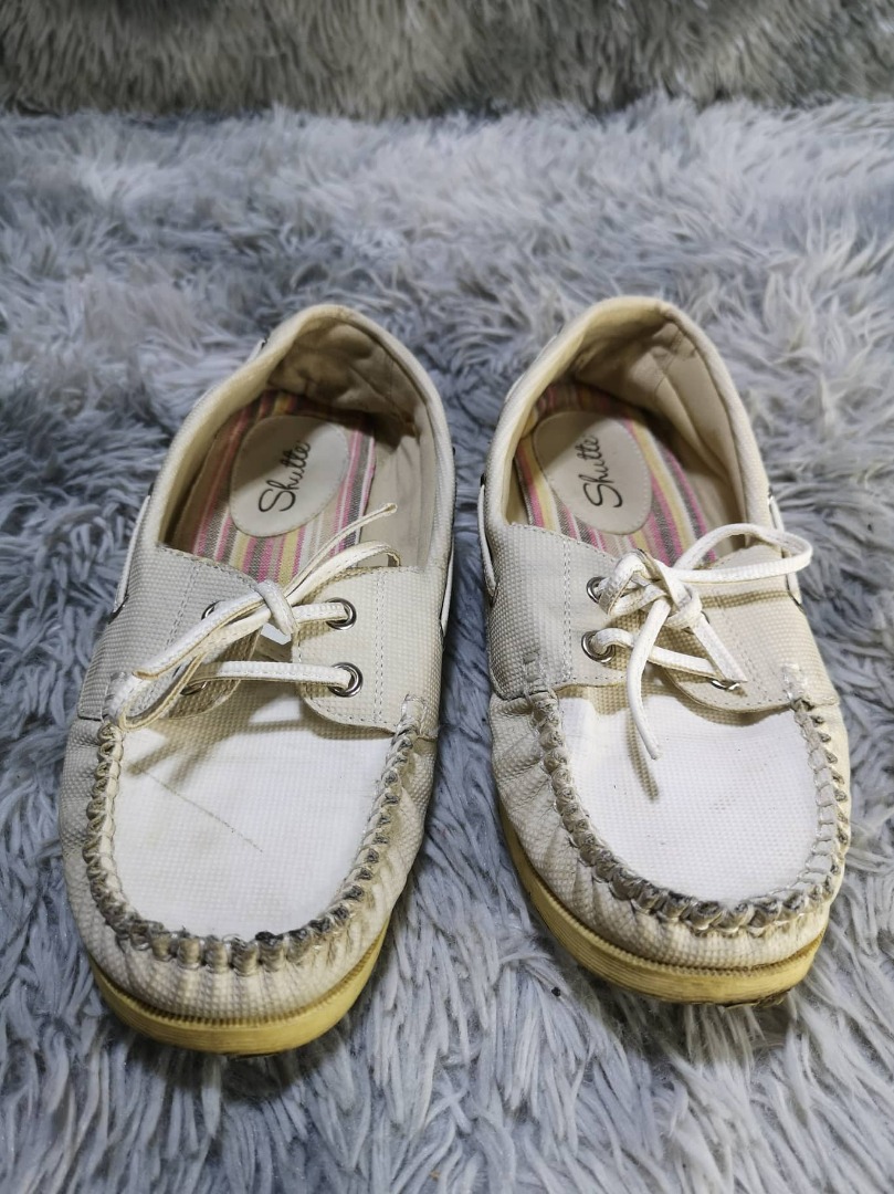 Shutte White Leather Top Sider Shoes on Carousell