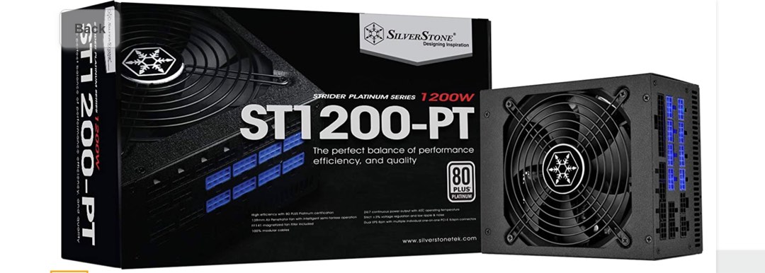 SilverStone Technology ST1200-PT 80 Plus Platinum 1200W Fully Modular ...