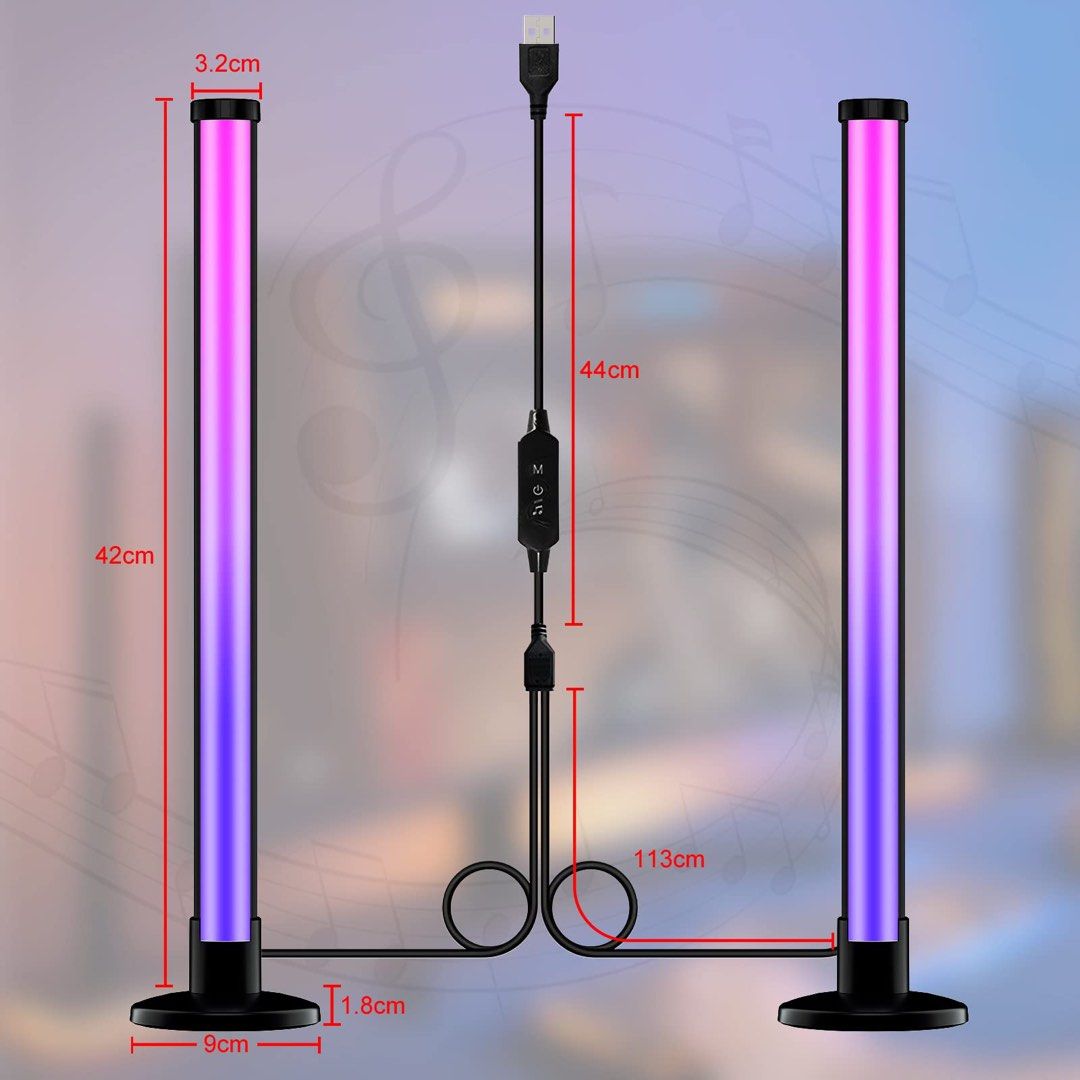 Smart LED Lightbars, Dimmable RGB Flow Light Bars 16 Million Colors TV ...
