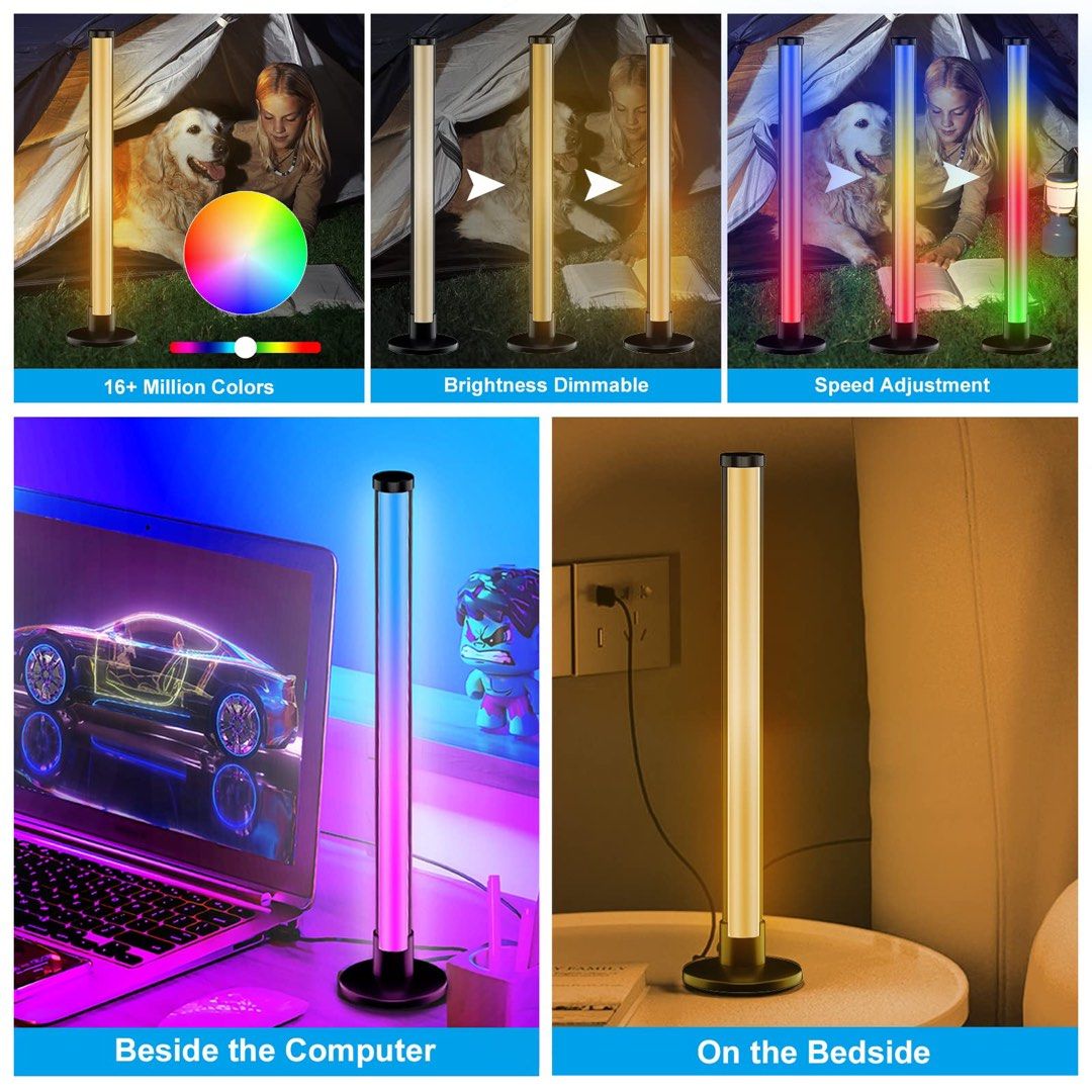 Smart LED Lightbars, Dimmable RGB Flow Light Bars 16 Million Colors TV ...