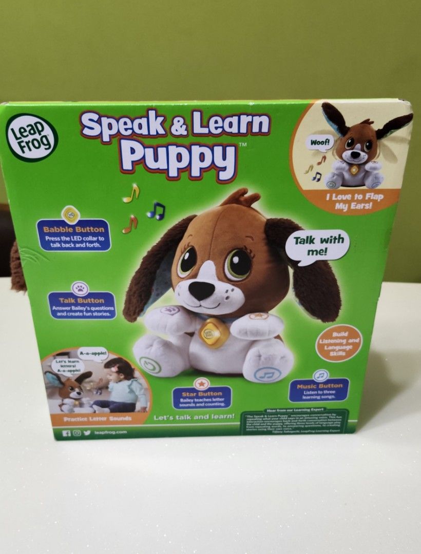 Speak and Learn Puppy (Leap Frog), Hobbies & Toys, Toys & Games on ...