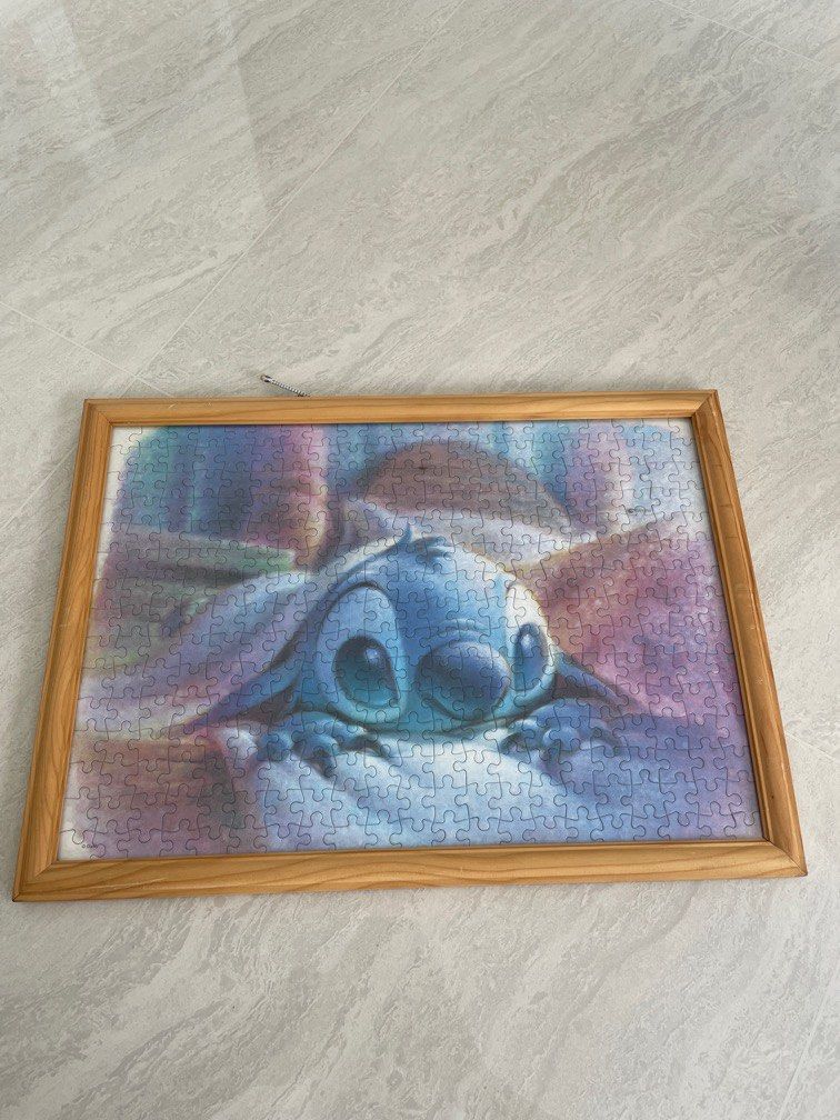 Stitch jigsaw puzzle wood panel frame, Hobbies & Toys, Toys & Games on ...
