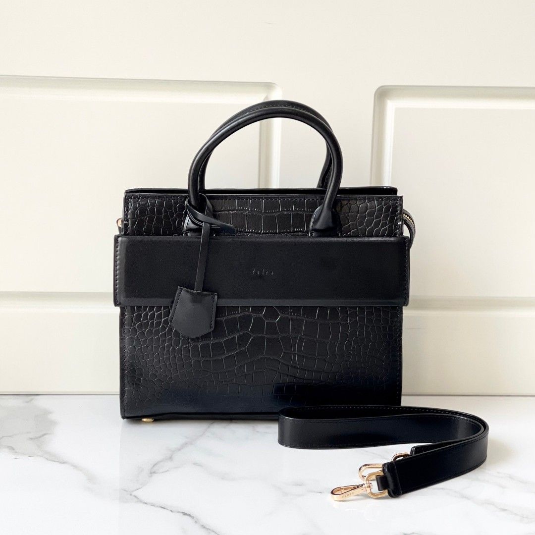 Tas PEDRO Bella Leather Handle Bag In Pixel, Fesyen Wanita, Tas ...
