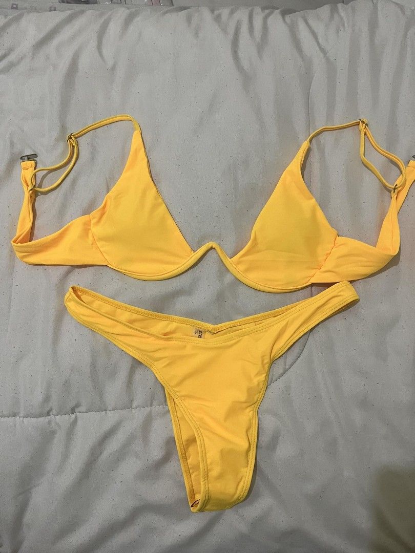 TWO PIECE YELLOW SWIMSUIT on Carousell