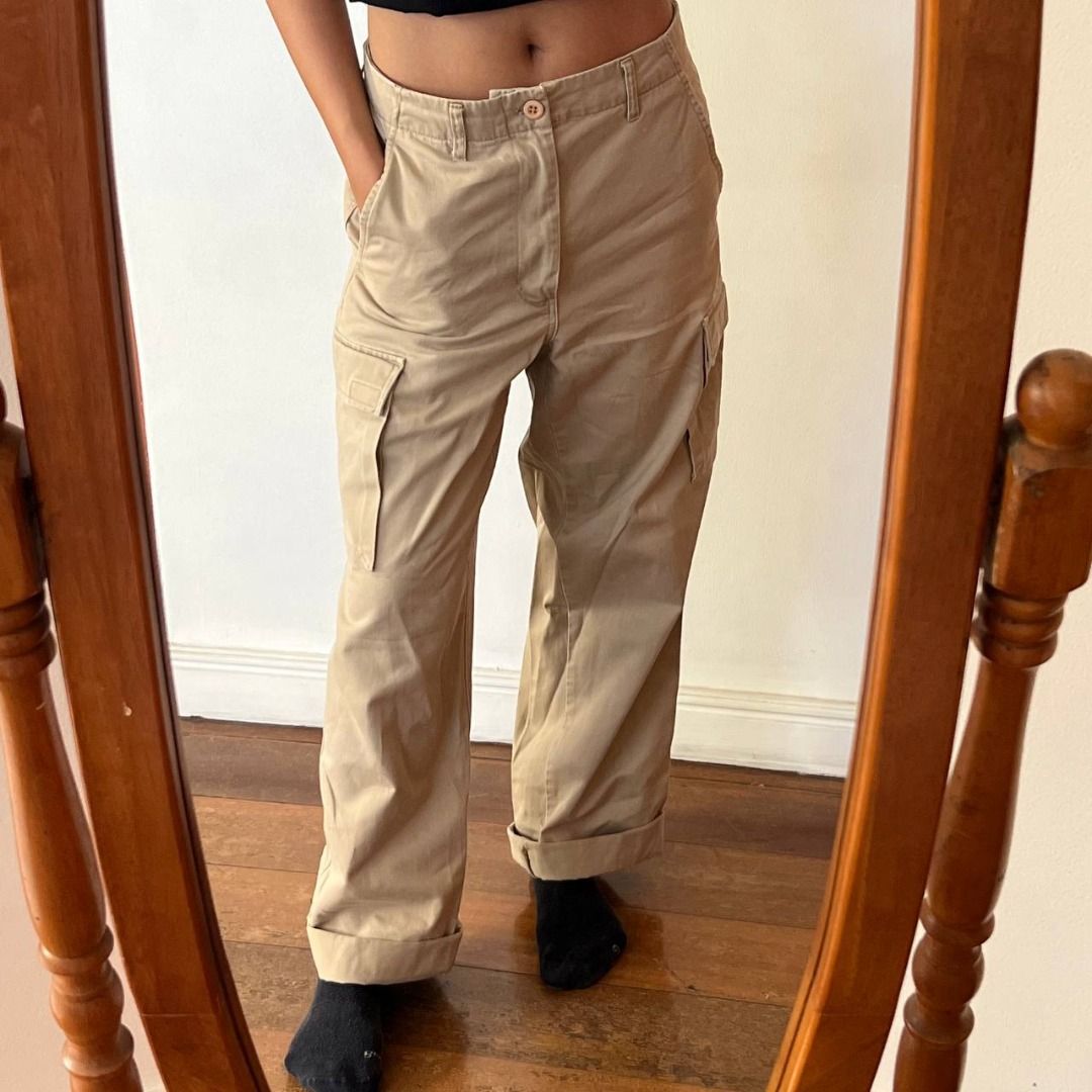 U2 Vintage Khaki / Camel Cargo Pants on Carousell