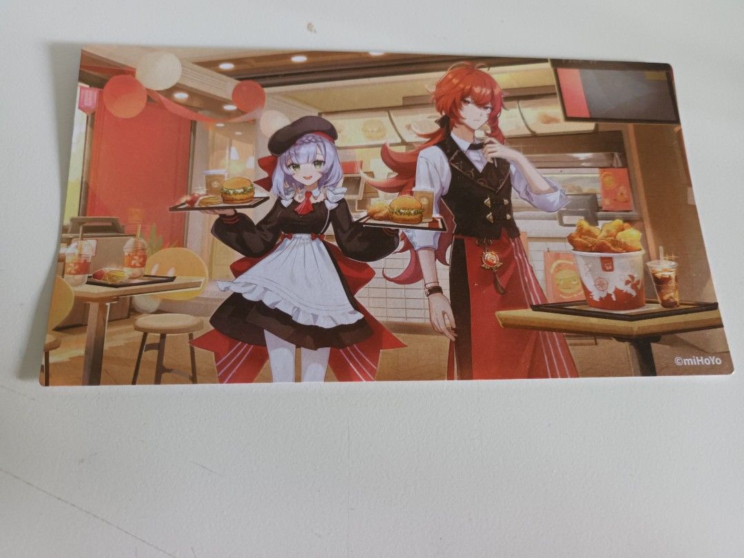 URGENT WTS genshin x kfc diluc acrylic stand set, Hobbies & Toys ...