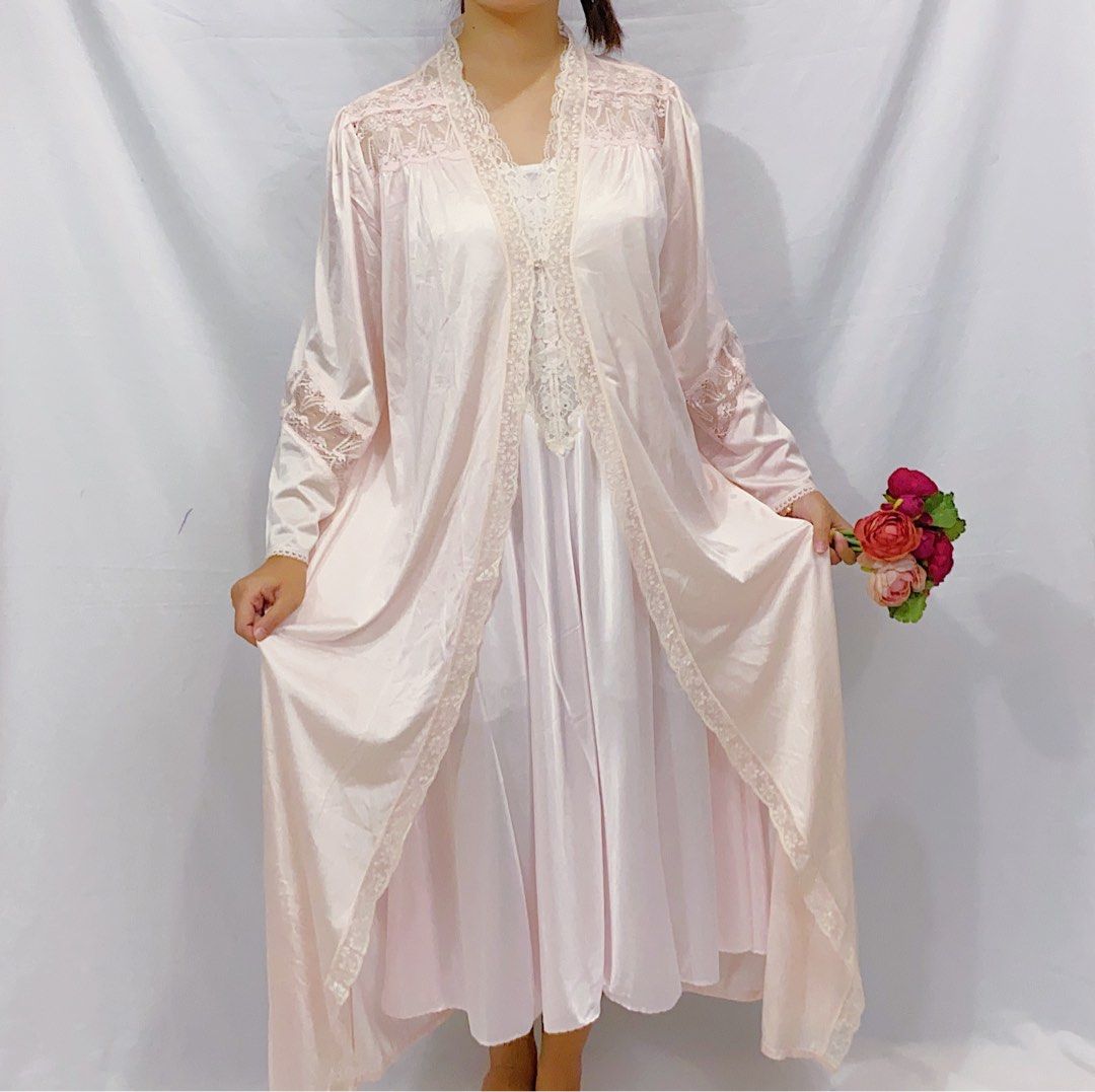 Venus Sleeping Gown Dress Tidur Kimono + Inner Set Polyester Silk ...