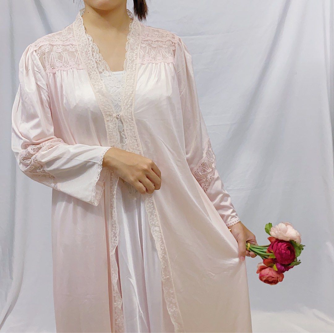 Venus Sleeping Gown Dress Tidur Kimono + Inner Set Polyester Silk ...