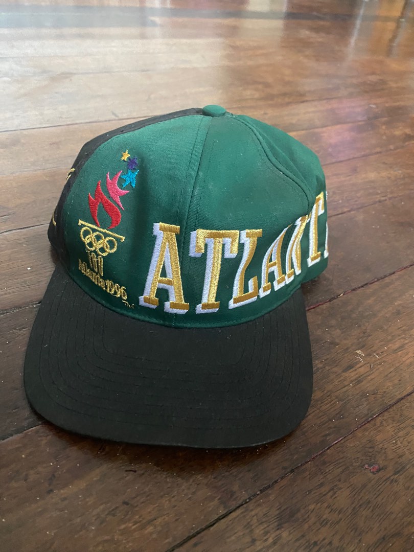 Vintage Atlanta 1996 Olympics 100 Snapback Hat Flame Splash Big Logo ...